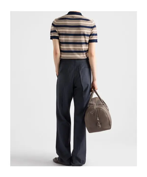 Prada Striped Short-sleeved Polo Shirt