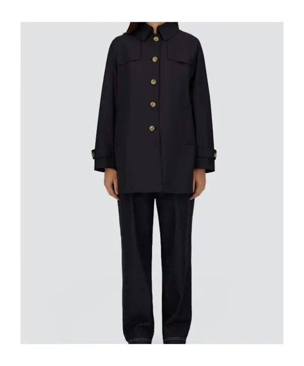 Herno Single-breasted A-line Coat - Black