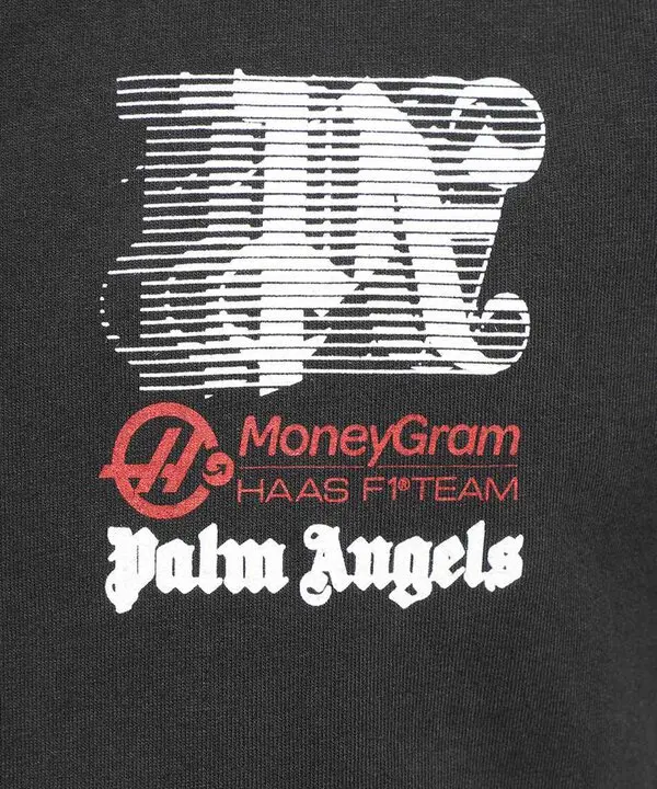Palm Angels X Haas Racing-printed Crewneck T-shirt - Black