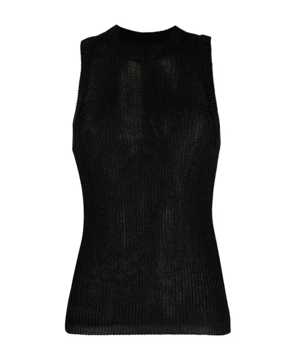 LOW CLASSIC High Neck Open-knit Tank Top - No