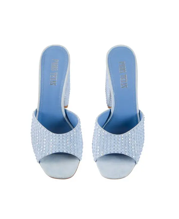 Paris Texas Embellished Open-toe Mules - Blue