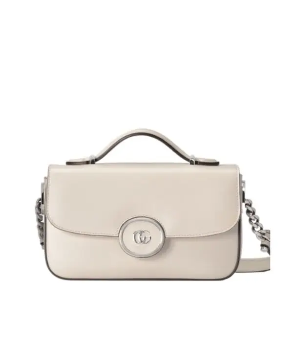 Gucci Double G Logo Mini Shoulder Bag - White
