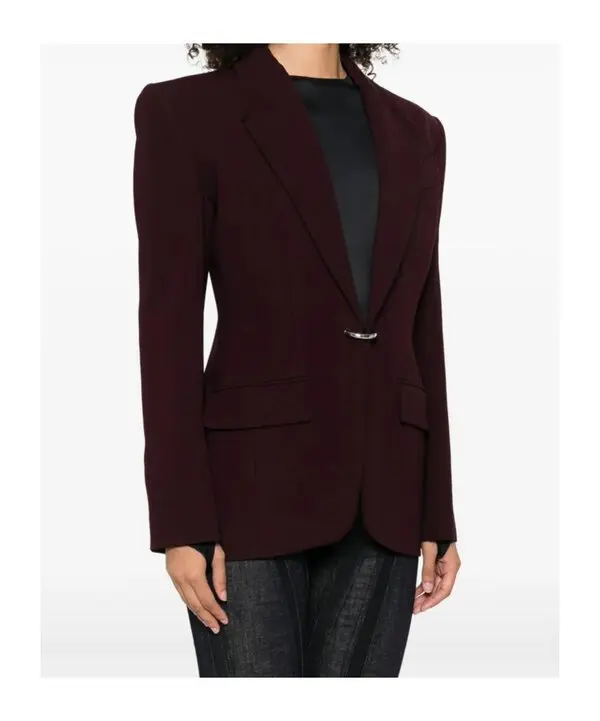 MUGLER Single-breasted Wool Jacket With Notched Lapels - Black
