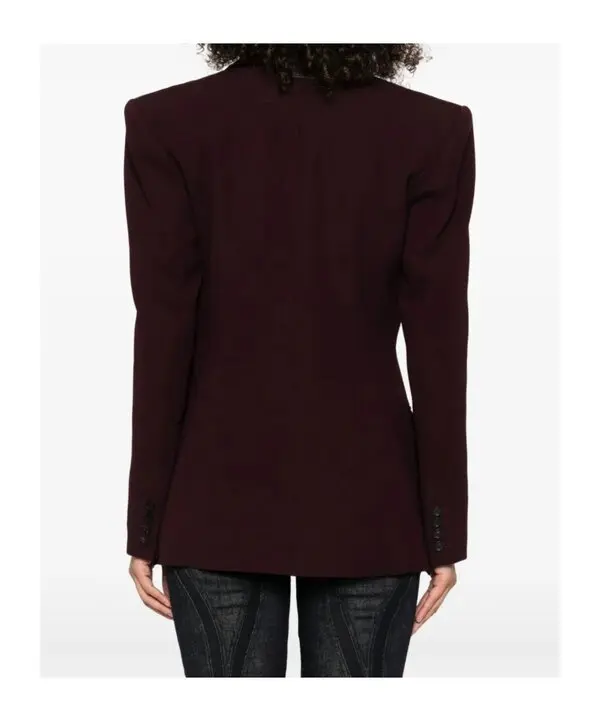 MUGLER Single-breasted Wool Jacket With Notched Lapels - Black