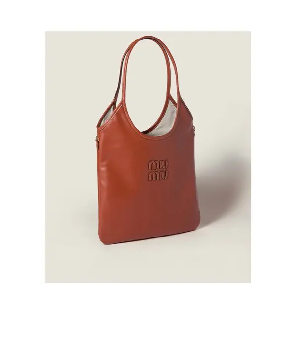 Miu Miu Logo Lettering Tote Bag - Rust-colored