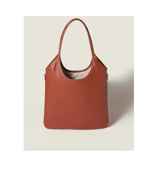 Miu Miu Logo Lettering Tote Bag - Rust-colored