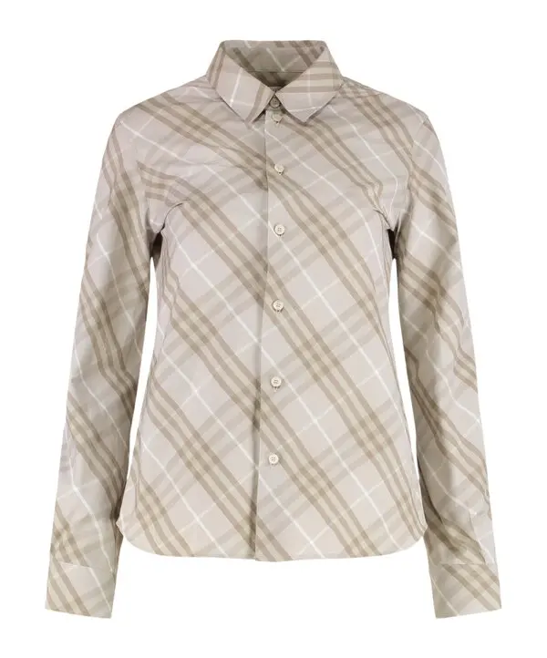 Burberry Long Sleeve Checked Cotton Shirt