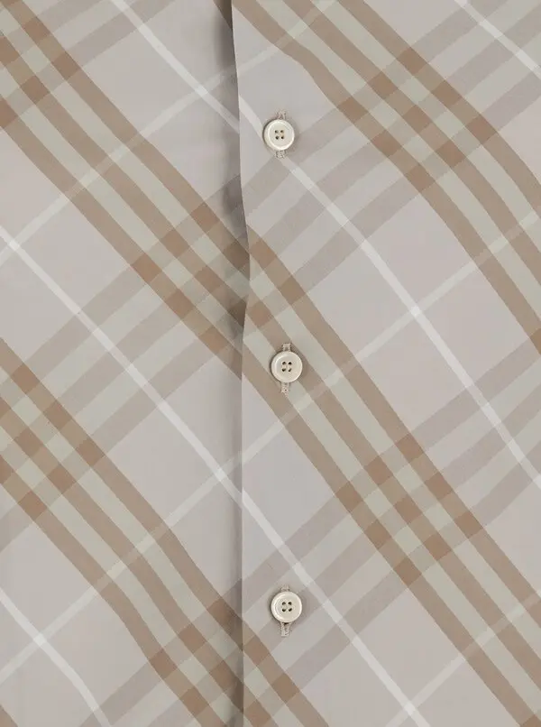 Burberry Long Sleeve Checked Cotton Shirt