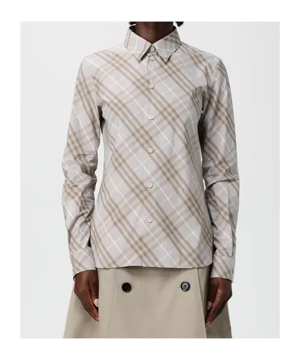 Burberry Long Sleeve Checked Cotton Shirt