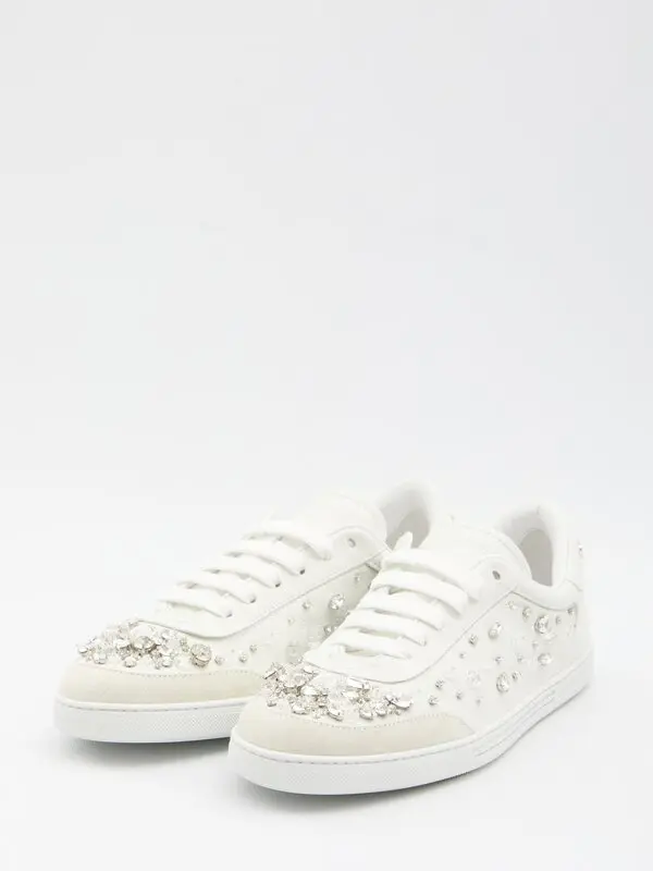 Dolce & Gabbana Embellished Calf Leather Sneakers - White