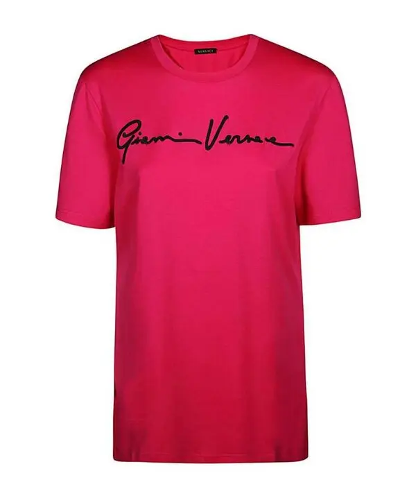 Versace Logo Embroidered T-shirt