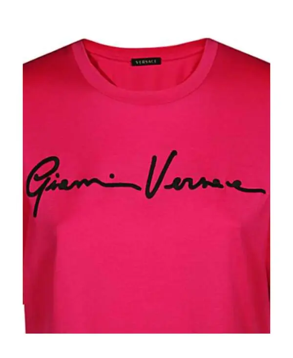 Versace Logo Embroidered T-shirt
