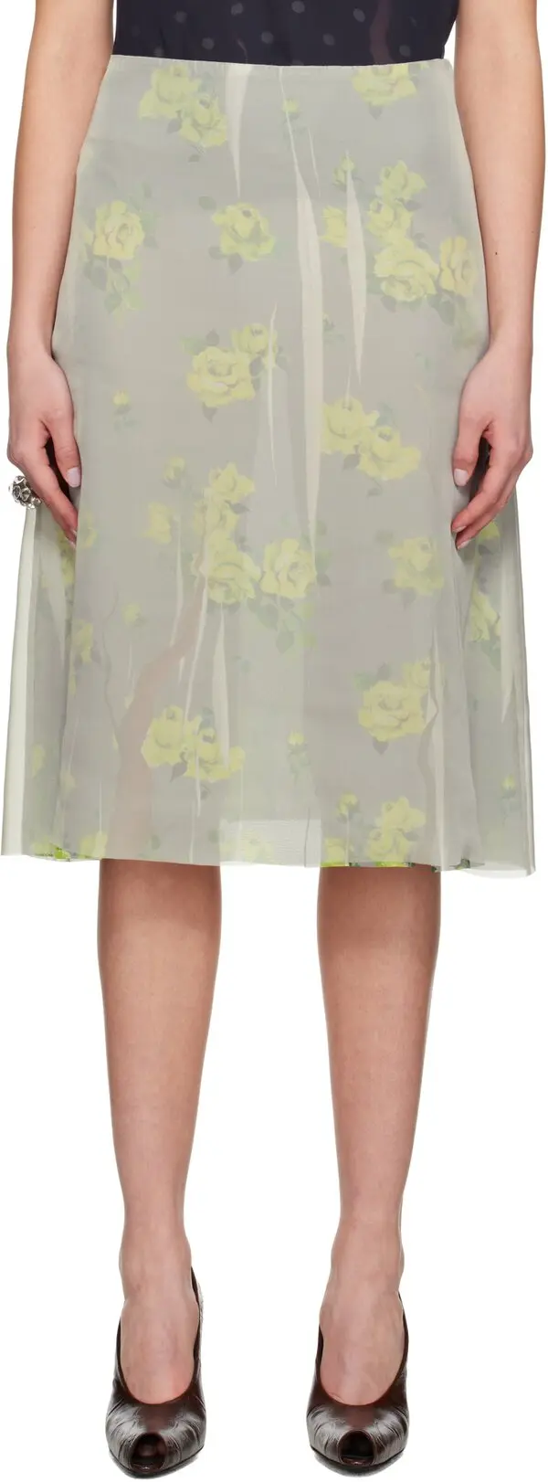 Acne Studios Floral Printed Midi Skirt
