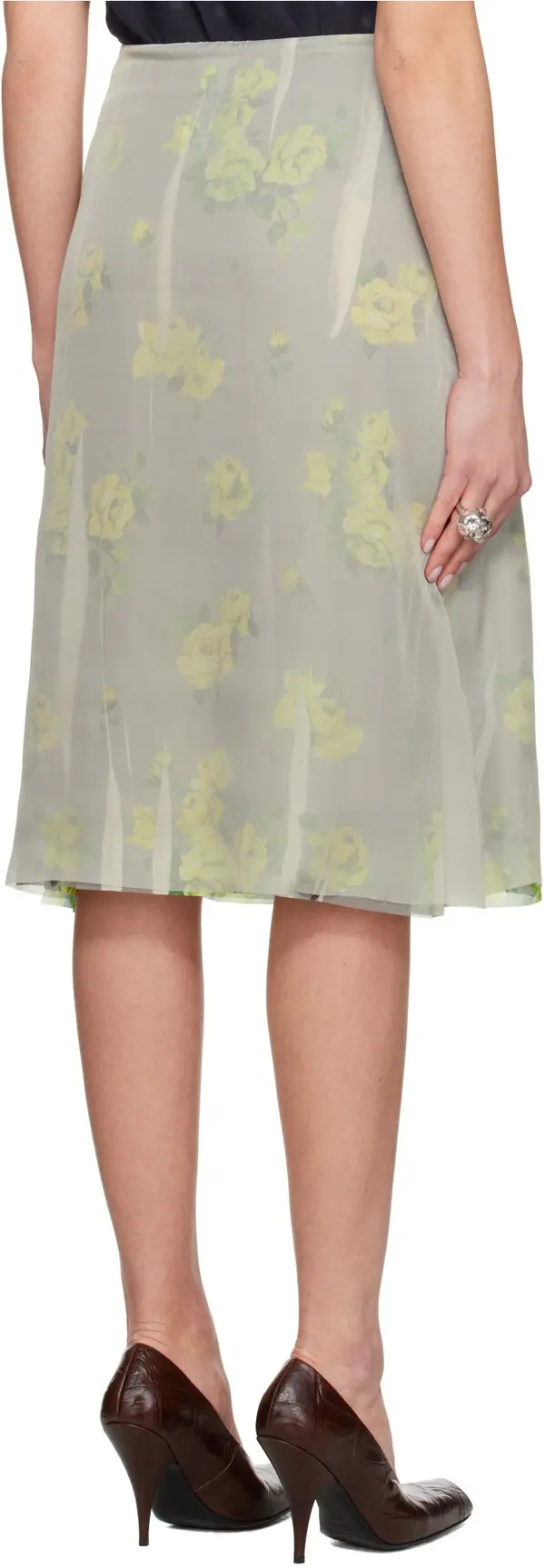 Acne Studios Floral Printed Midi Skirt