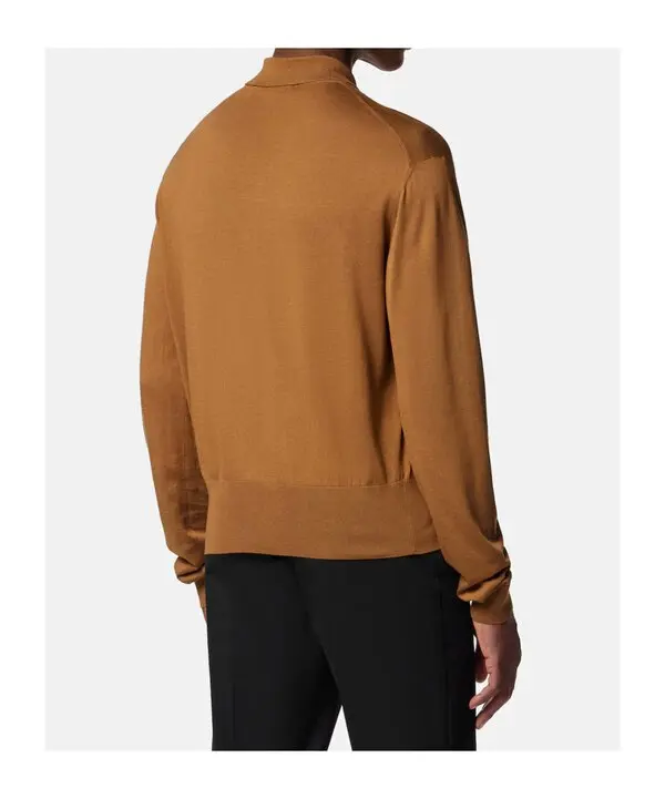 Versace Cardigan With Pointed Collar And Button Closure - Brown