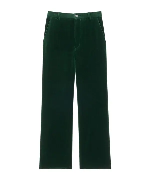Saint Laurent Velvet Mid-rise Tailored Pants