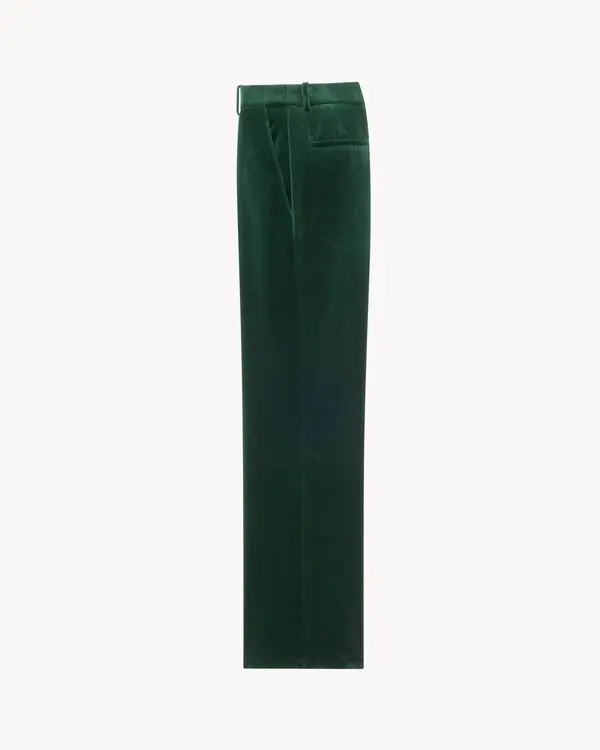 Saint Laurent Velvet Mid-rise Tailored Pants