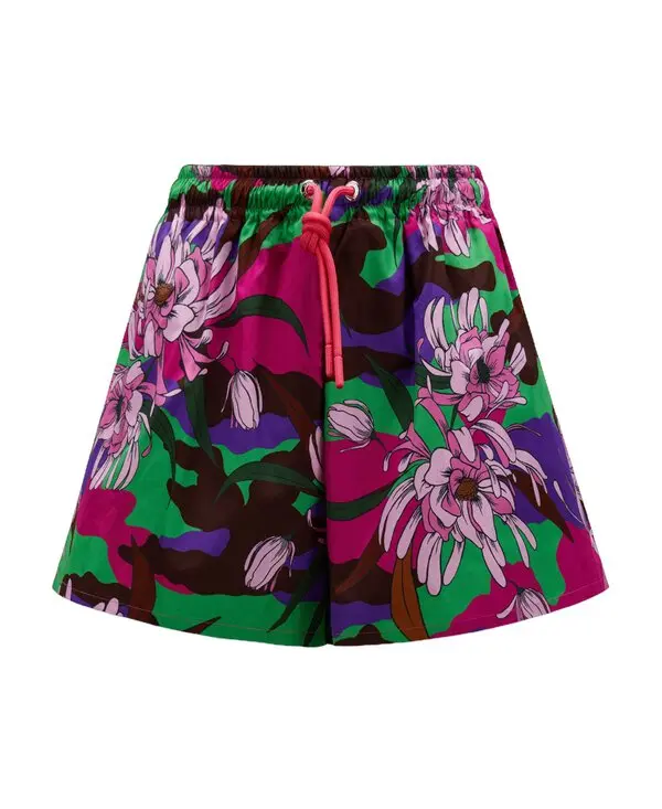 Moncler Multicolor Tropical Print Shorts - Black