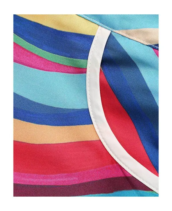 Red Valentino Striped Drawstring Shorts - Multicolor