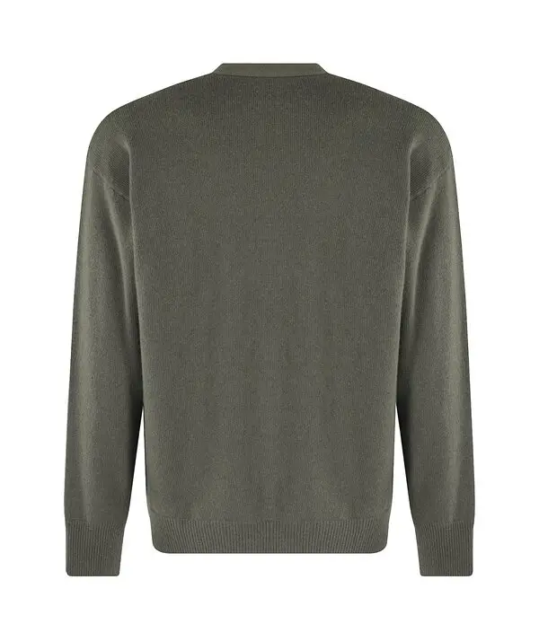 ROBERTO COLLINA V-neck Button-front Long-sleeve Sweater - Black