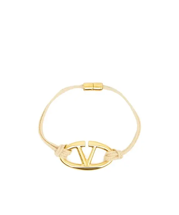 Valentino Garavani Vlogo Rope And Metal Bracelet - Yellow