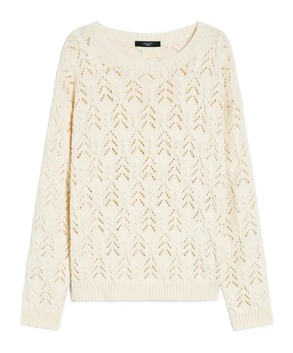Max Mara Cotton Yarn Jumper With Pointelle Detail