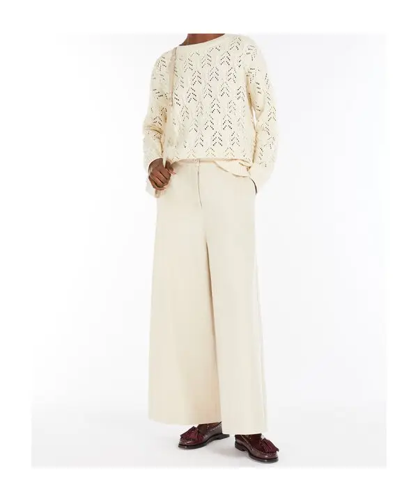 Max Mara Cotton Yarn Jumper With Pointelle Detail