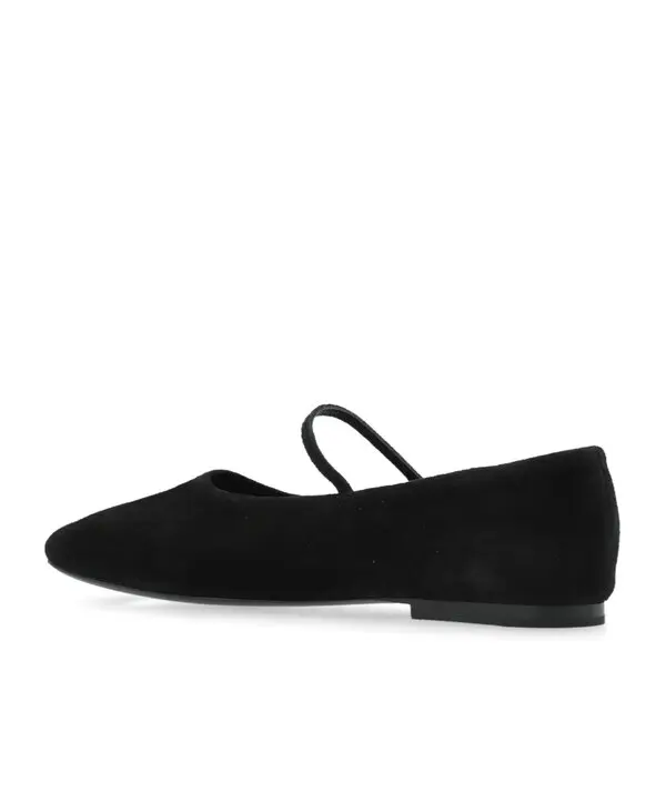 Tory Burch Suede Ballet Flats With Adjustable Ankle Strap