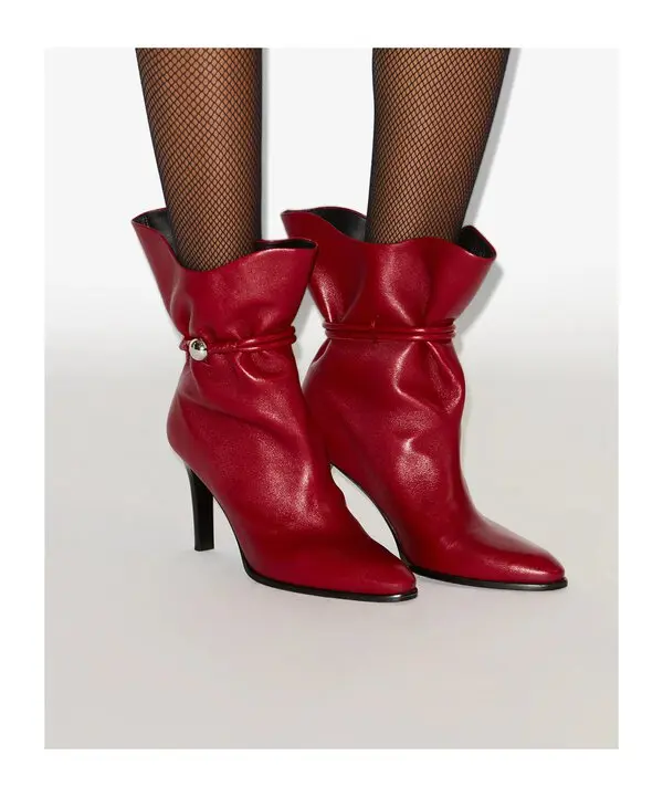 Isabel Marant Étoile 90mm Lolya Leather Boots - Deep Red