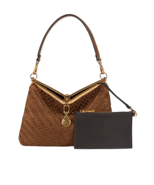 Etro Medium Woven Vela Bag - Brown