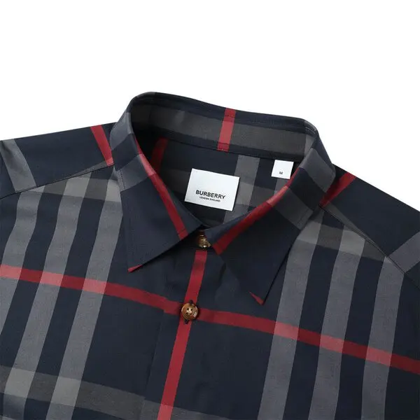 Burberry Checkered Shirt - Navy/grey