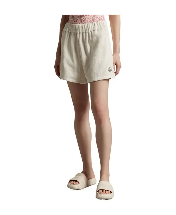 Moncler Terrycloth Shorts With Side Logo Decals