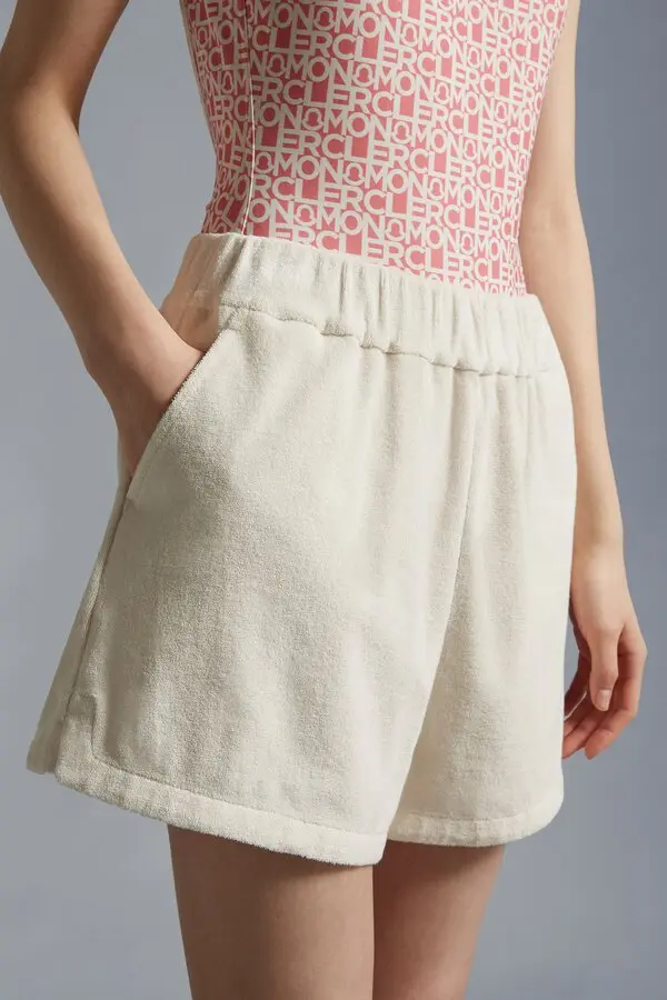 Moncler Terrycloth Shorts With Side Logo Decals