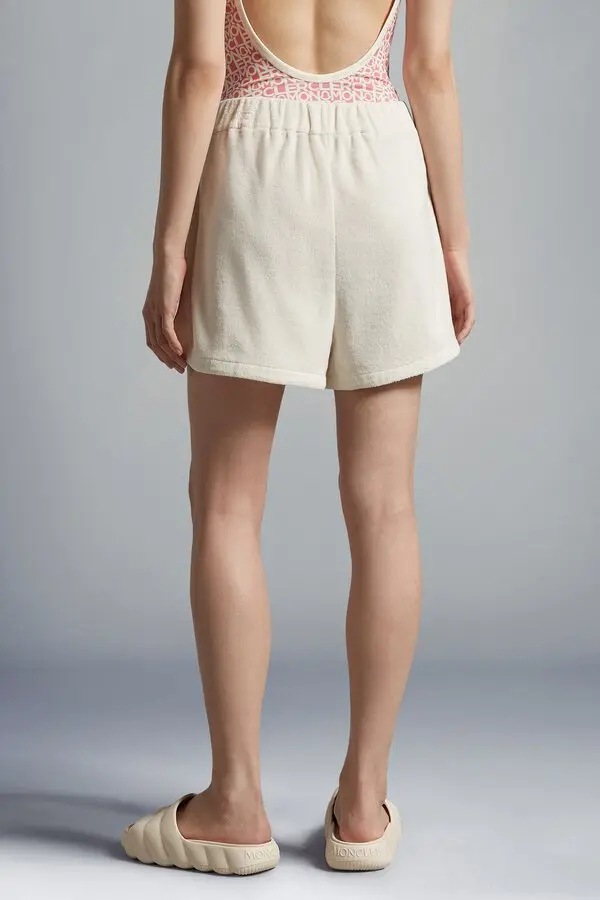 Moncler Terrycloth Shorts With Side Logo Decals