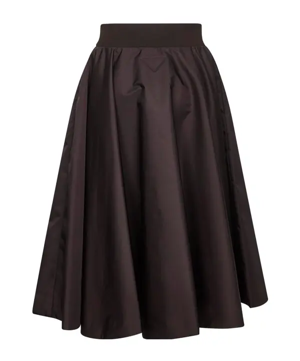 Prada Zipped Midi Skirt - Brown