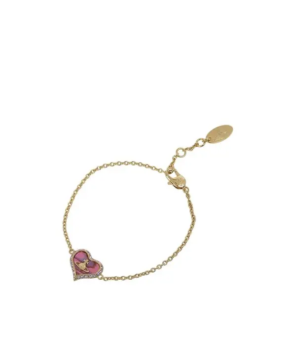 VIVIENNE WESTWOOD Petra Bracelet With Heart-shaped Pendant - Yellow