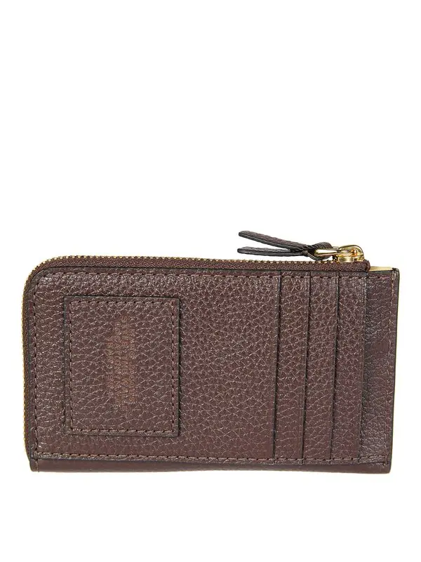 Marc Jacobs Leather Top Zip Wallet - Brown