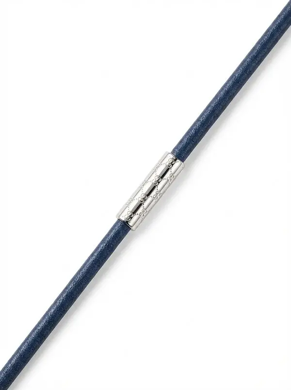 Gucci Engraved Gg Palladium Detail Bracelet - Dark Blue