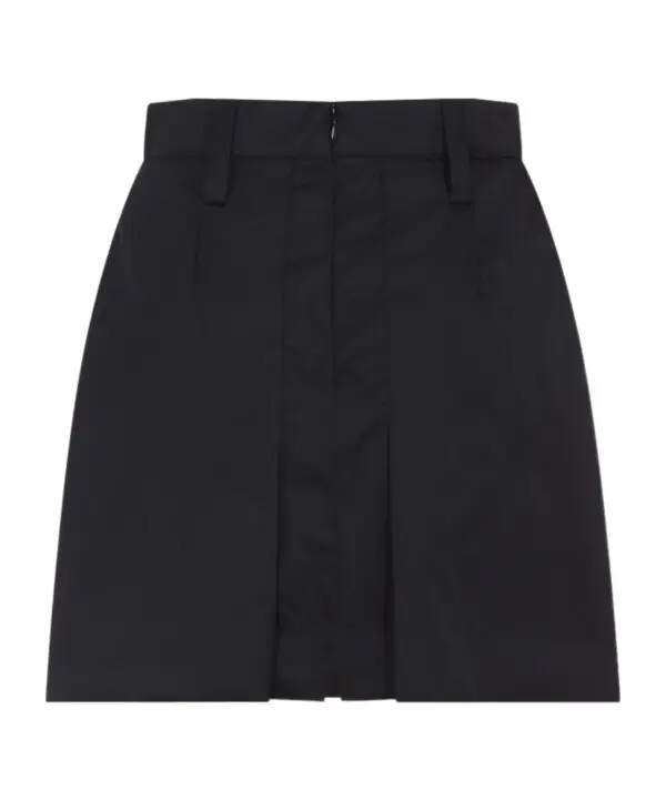 Prada Pleated Mini Skirt With Triangle Logo
