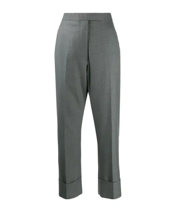 Thom Browne Super 120s High-waisted Trousers - Grey