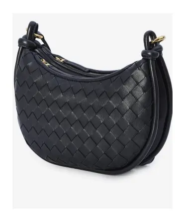 Bottega Veneta Intrecciato Shoulder Bag - Black