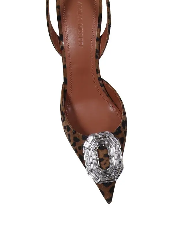 Amina Muaddi Pointed Toe Stiletto Heeled Sandals - Multicolor