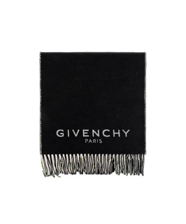 Givenchy Logo Intarsia Knit Scarf - Black