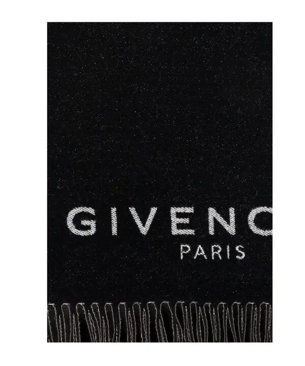 Givenchy Logo Intarsia Knit Scarf - Black