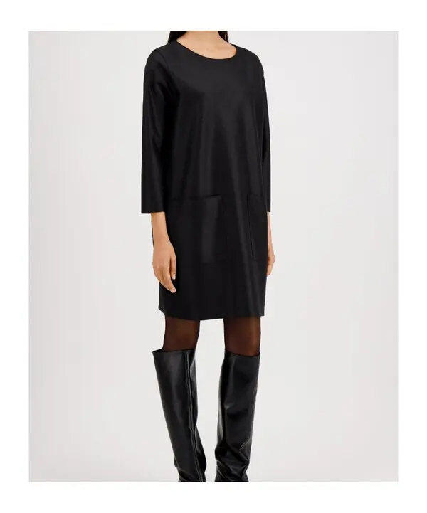 Harris Wharf London Geometric Dress With Pockets In Light Pressed Wool