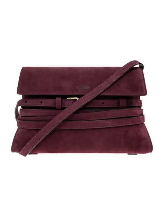 Moschino Belted Suede Cross Body Bag