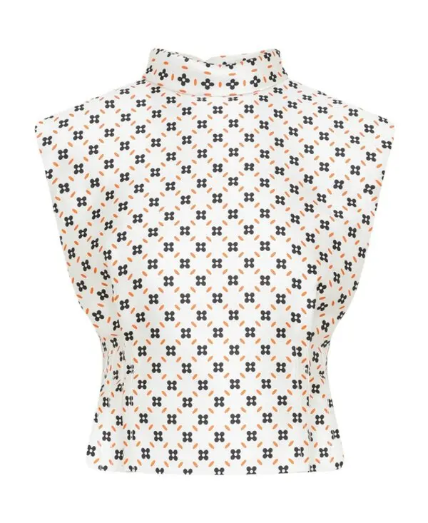 LANVIN Sleeveless Geometric Floral Top - No
