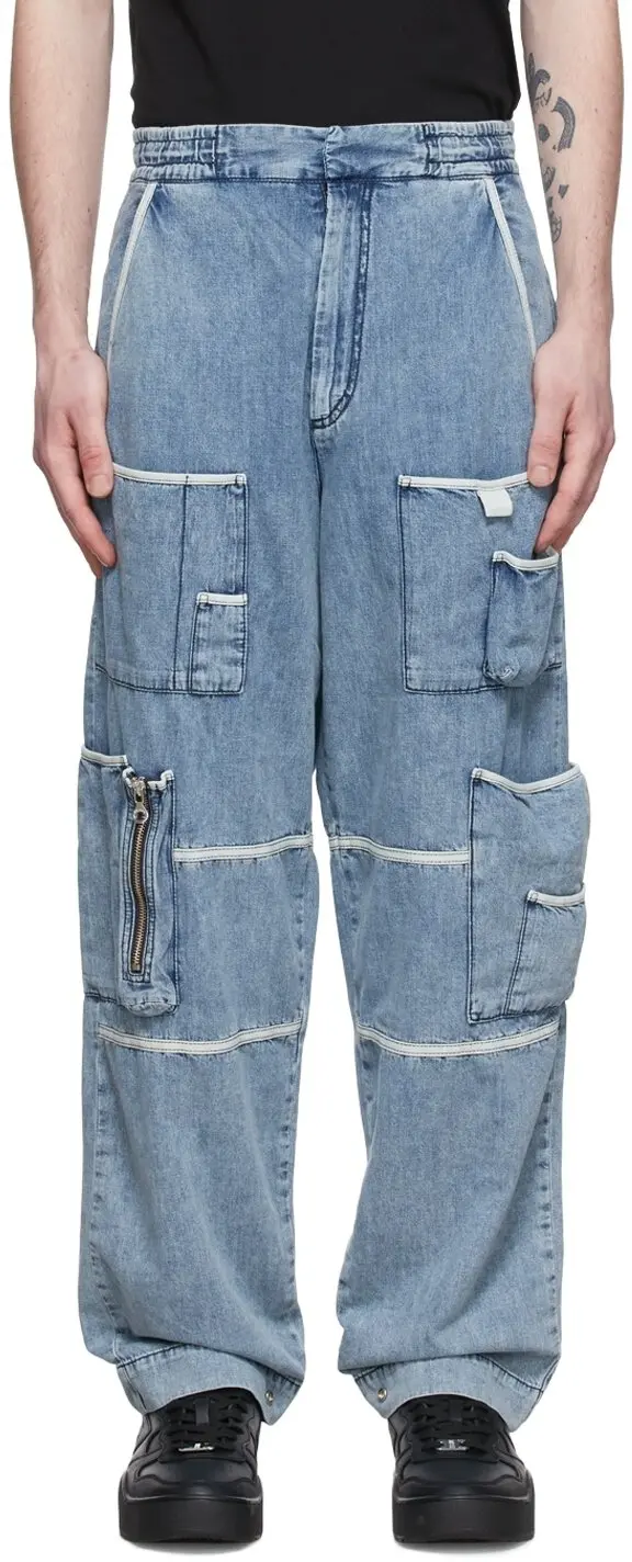 DIESEL® Relaxed Cargo Jeans - Blue