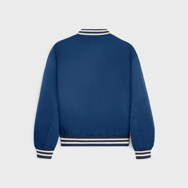Celine Loose Teddy Jacket In Nylon - Blue