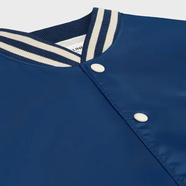 Celine Loose Teddy Jacket In Nylon - Blue